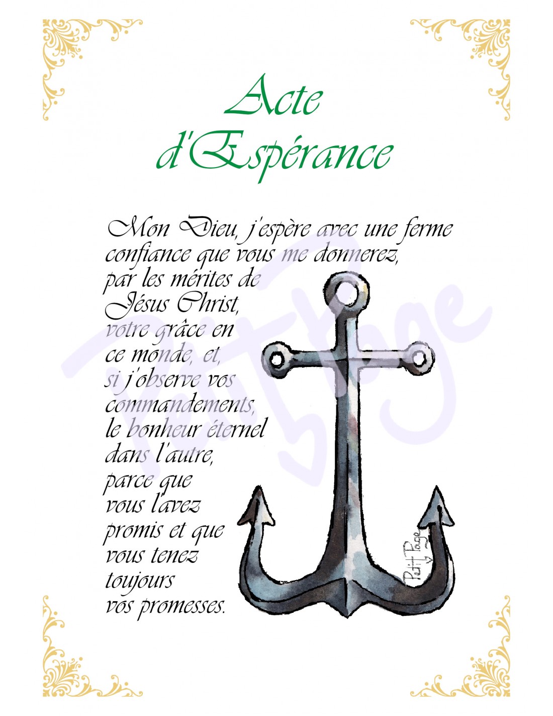 Acte d'espérance